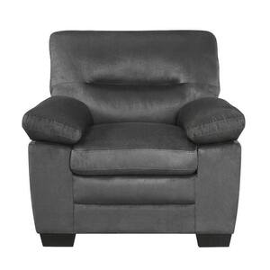 EVERGLADE HOME Solomon Dark Gray Textured Fabric Accent Chair LX-9328DG ...