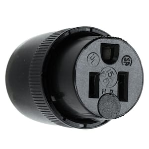 Leviton 15 Amp 2-Pole Straight Blade Grounding Connector, Black 515CR-R ...