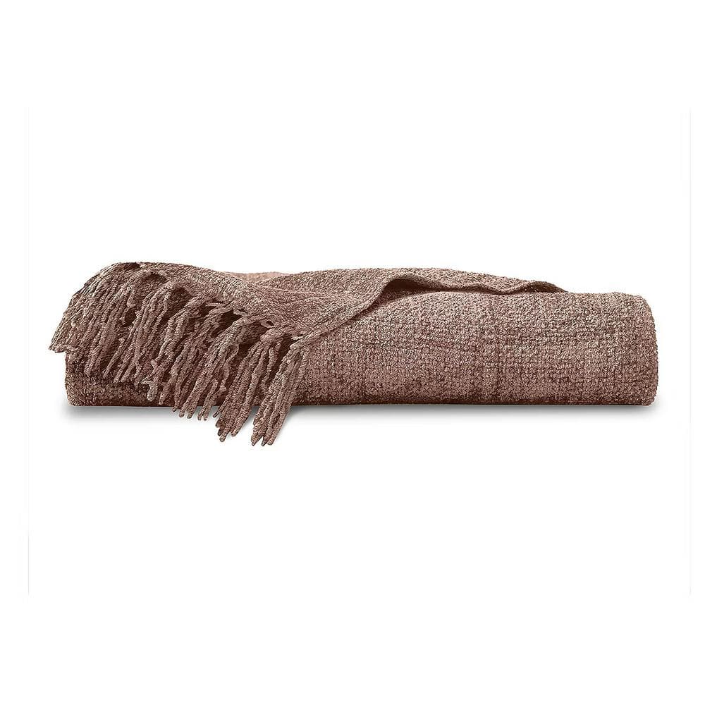ELLA JAYNE Cozy Taupe Cotton Throw Blanket EJHVCTB-TAUPE - The Home Depot