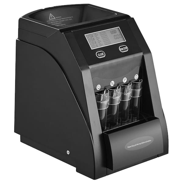 SKYSHALO USD Coin Sorter, Wrapper Machine Holds up to 200 Coins LCD ...