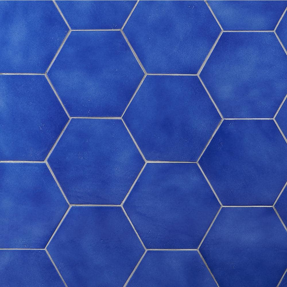 Ivy Hill Tile Appaloosa Blue Hexagon 7 in. x 0.39 in. Porcelain Glazed ...