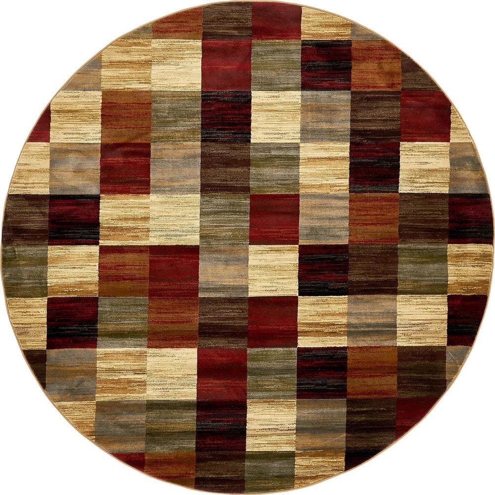 Unique Loom Barista Kent Multi 8' 0 x 8' 0 Round Rug 3137881 - The Home ...
