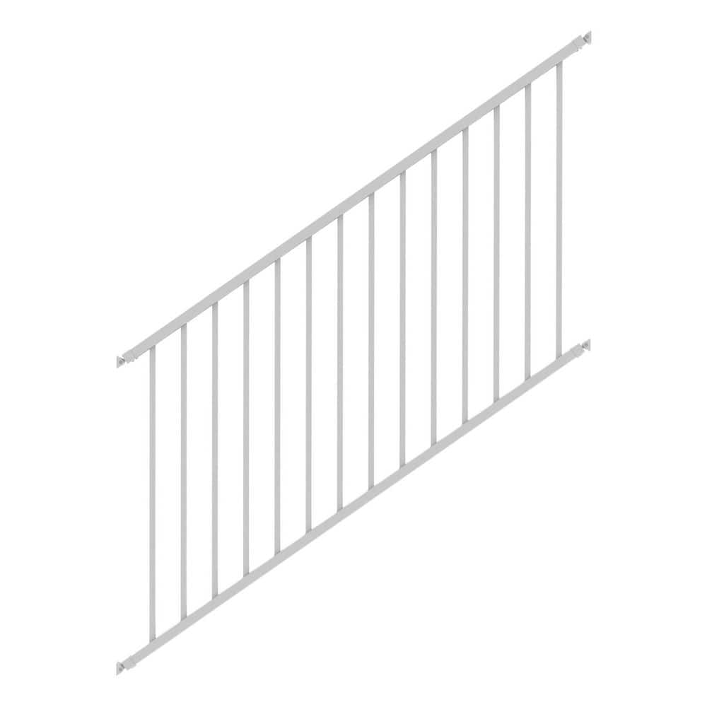 Deckorators 6 ft. x 42 in. White PVC Composite Deck Stair Railing Kit ...