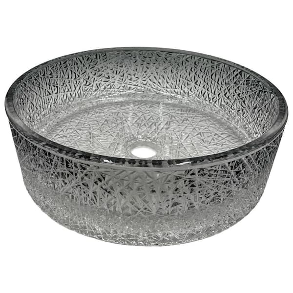 castellousa Scotch 22 in. Circular Bathroom Vessel Sink in Gold Yellow ...