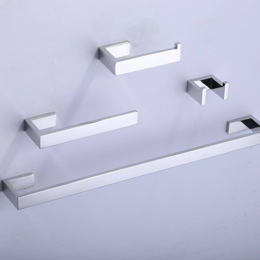 ALEASHA 4-Piece Bath Hardware Set Mounting Hardware included in Chrome ...