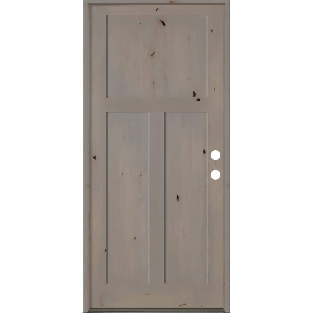 Reviews for Krosswood Doors 42 in. x 96 in. Rustic Knotty Alder 3-Panel ...