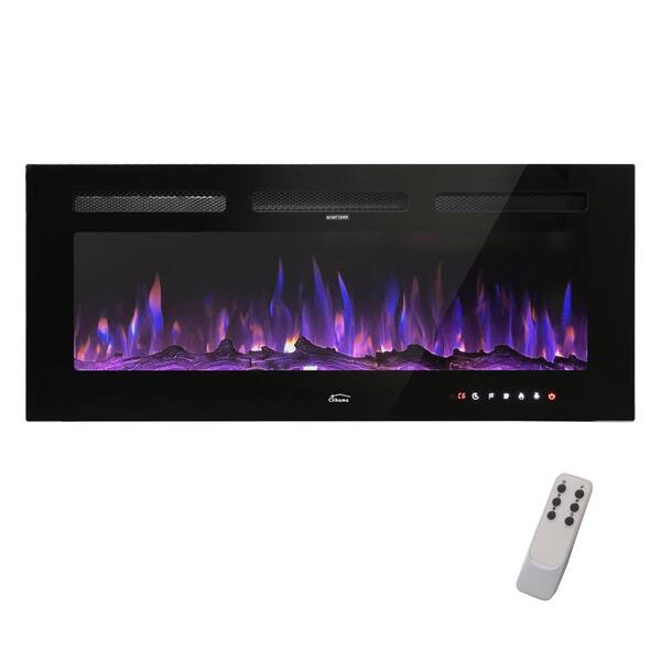 28 in. Ventless Electric Fireplace Insert in Black with Remote Control ...