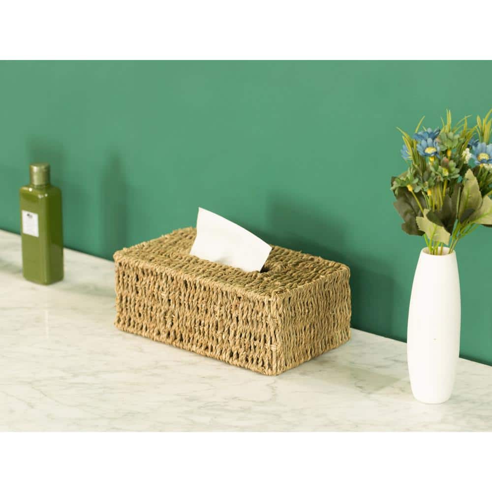 Woven tissue box store
