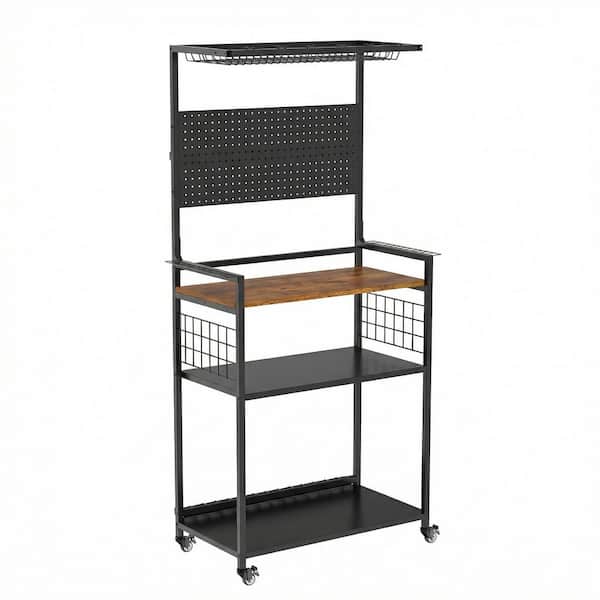 Fishing Rod Storage Rack with Pegboard, Rolling Tackle Organizer Cart ...