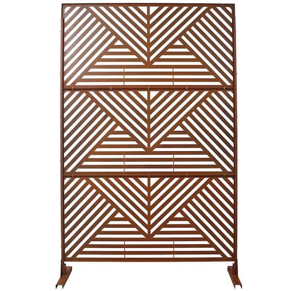 Zeus & Ruta 6.3 ft. H x 4 ft. W Rust Red Metal Privacy Screen ...