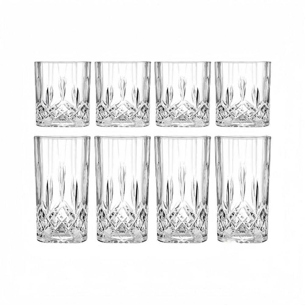 Numhew Clear Crystal Glass Cups Set with 11 oz. Old Fashioned Highballs ...