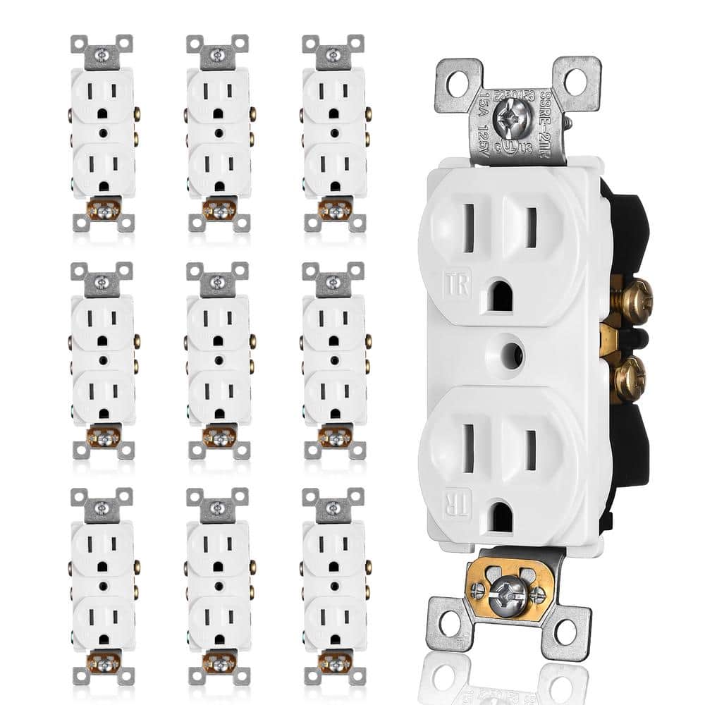 Faith 15 Amp 125-Volt Tamper-Resistant NEMA5-15R Wall Mount Duplex ...