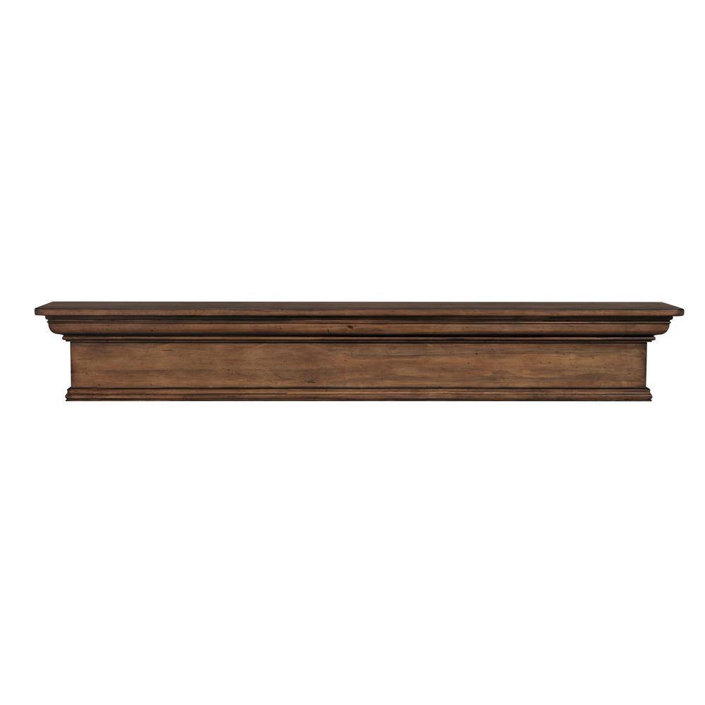 Pearl Mantels 4 ft. Chestnut Distressed Cap-Shelf Mantel RPS4842015D ...