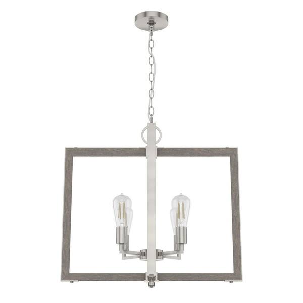 Hunter Woodburn 4-Light Brushed Nickel Lantern Pendant Light 19807 ...