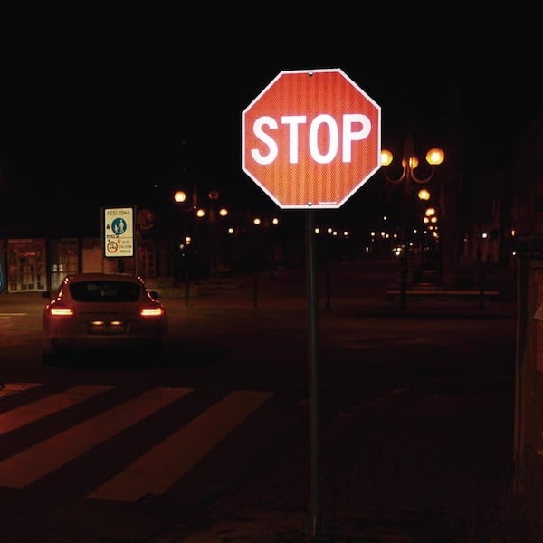 Blue Stop Sign Elesunory 4 Pack Stop Signs - 12 X 12In Street Warning ...