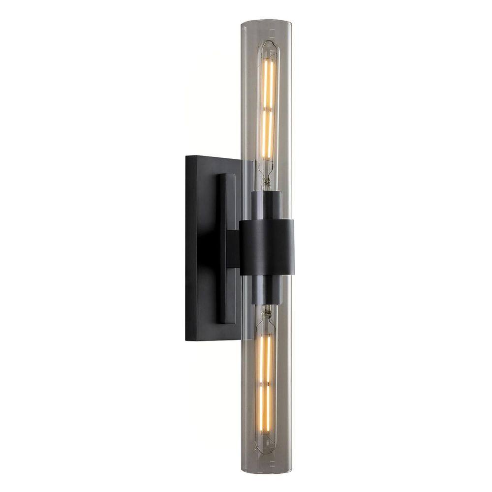Gleam Flare 9.8 in. 1-Light 2-Piece Black Wall Sconce, Natural ...