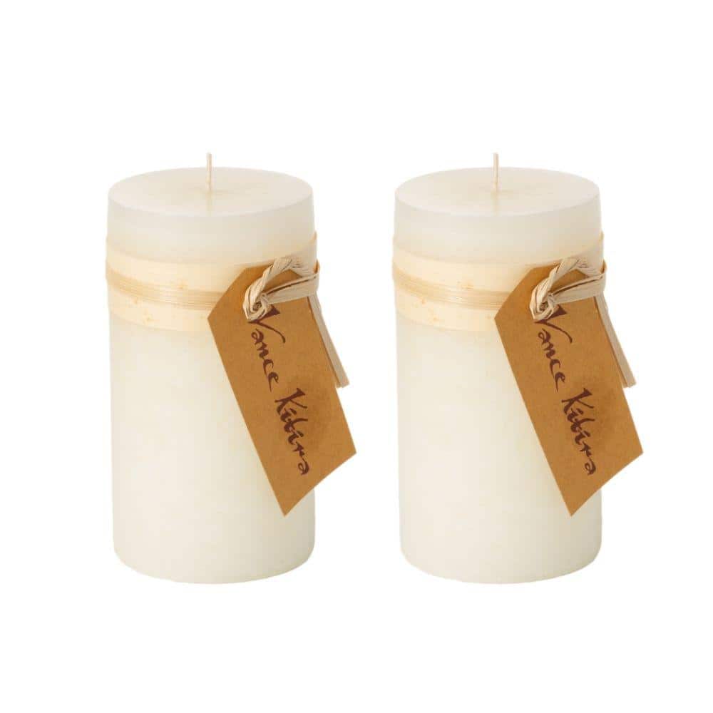 Vance Kitira 6" Melon White Pillar Candles (Set of 2) CT246MWKIT - The ...