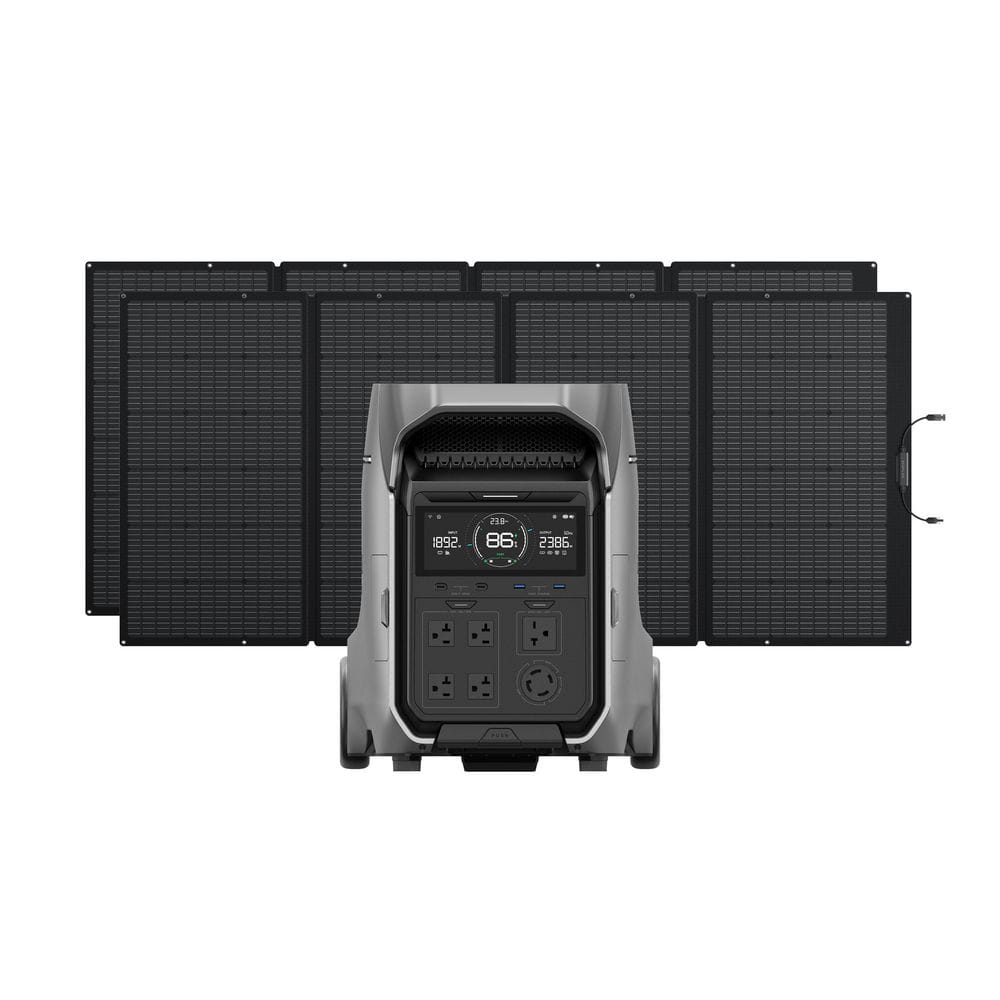 EcoFlow 4000-Watt Output, Solar Generator DELTA Pro 3 with 2 pcs 400W ...