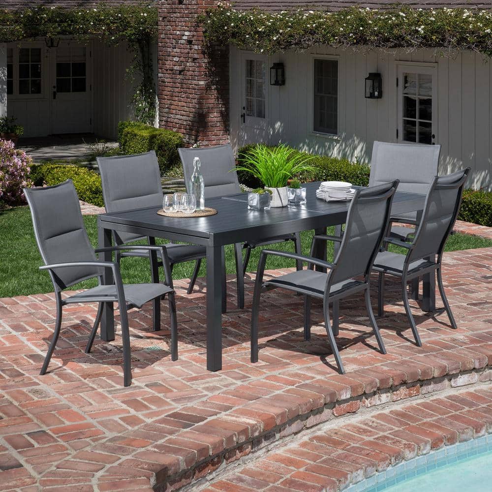 Reviews for Hanover Naples 7-Piece Aluminum Outdoor Dining Set with 6 ...