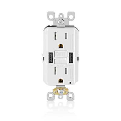 Leviton 15 Amp Smartlock Pro Self-Test GFCI Combination 24-Watt (4.8 ...