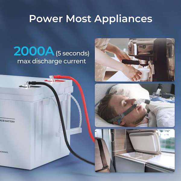 Renogy 12 Volt 200Ah Deep Cycle AGM Battery, 3% Self-Discharge Rate ...