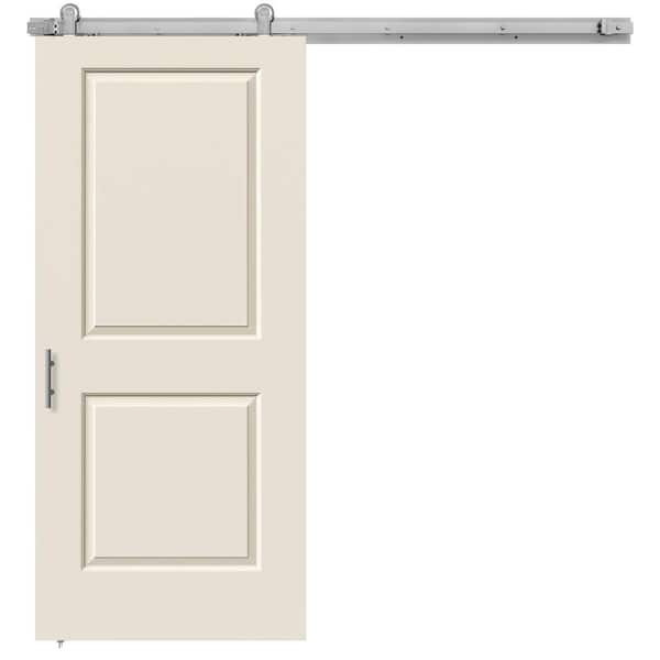JELD-WEN 36 in. x 84 in. Carrara 2 Panel Solid Core Primed Molded ...