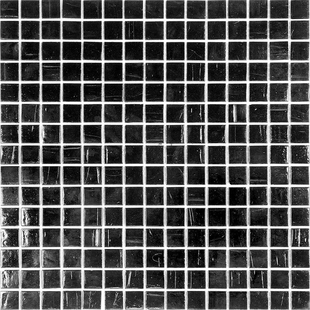 Apollo Tile Celestial Glossy Black 12 in. x 12 in. Glass Mosaic Wall ...