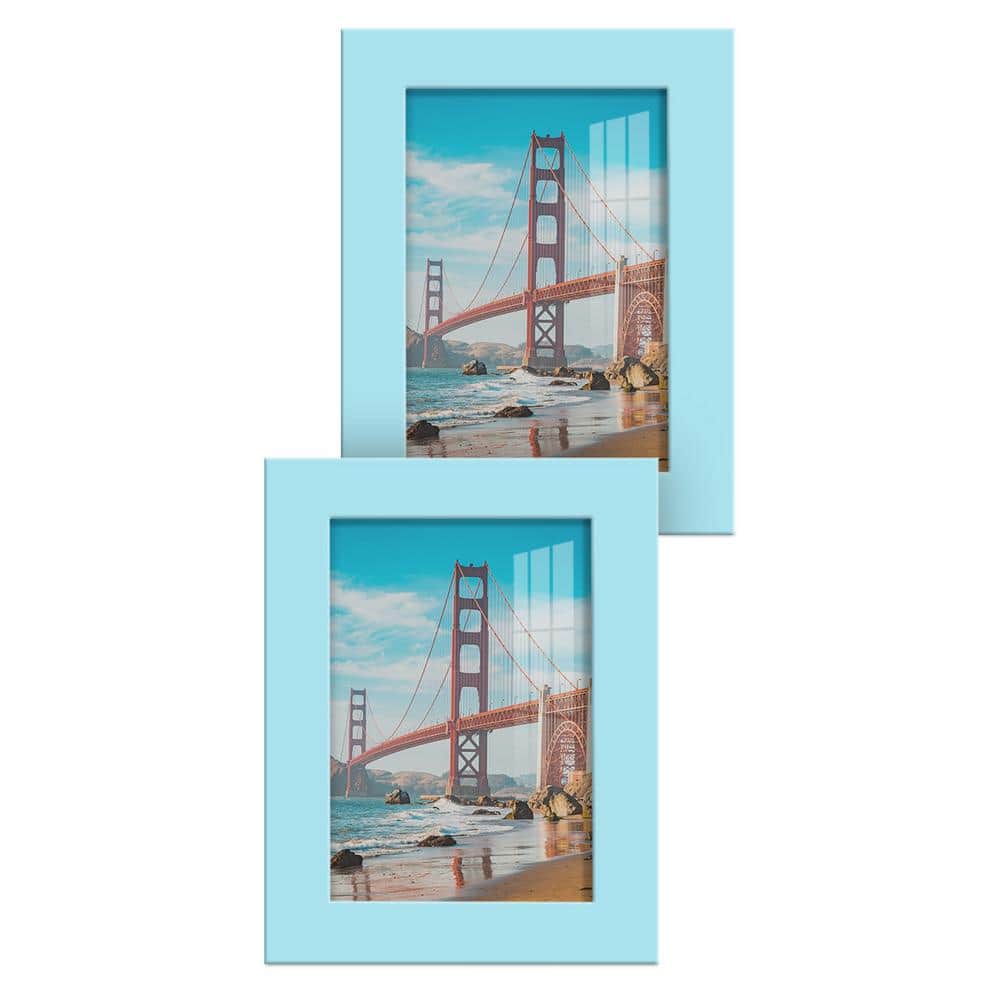 Wexford Home Modern 3.5 in. x 5 in. Light Blue Picture Frame (Set of 2 ...
