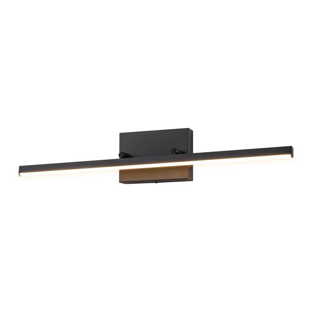 RRTYO Willow 1-Light 24 in. Modern Black Linear Dimmable Integrated LED ...
