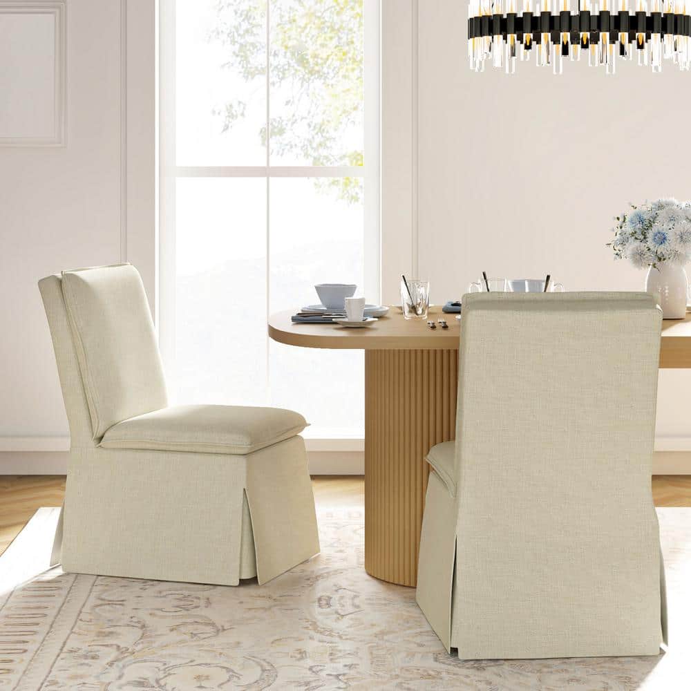 JAYDEN CREATION Vivian Linen 19 in. W Removable and Washable Slipcover ...