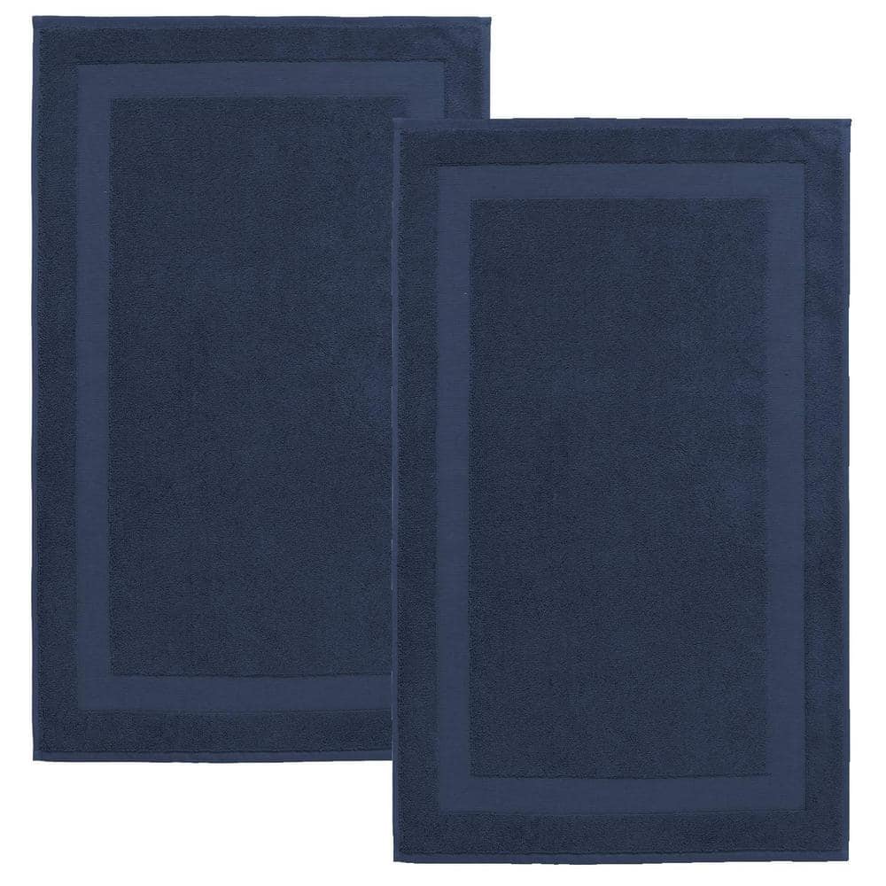 Signature 2 pcs Denim Turkish Cotton Bath Mats signdenm2bm - The Home Depot