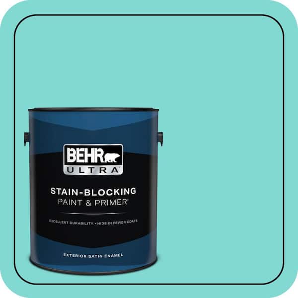 BEHR ULTRA 1 gal. #MQ4-22 Key Largo Satin Enamel Exterior Paint ...