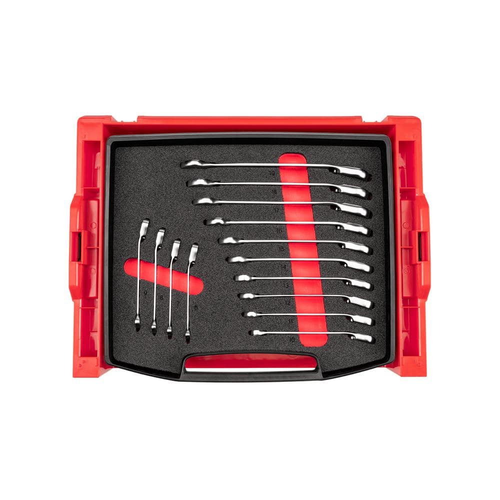 TEKTON Reversible 12-Point Ratcheting Combination Wrench Set with Open ...