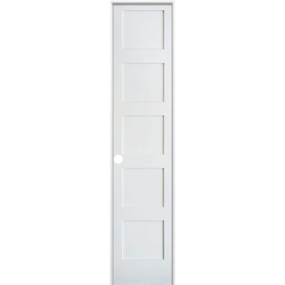 Krosswood Doors 18 in. x 96 in. Shaker 5-Panel Primed Right-Hand Solid ...