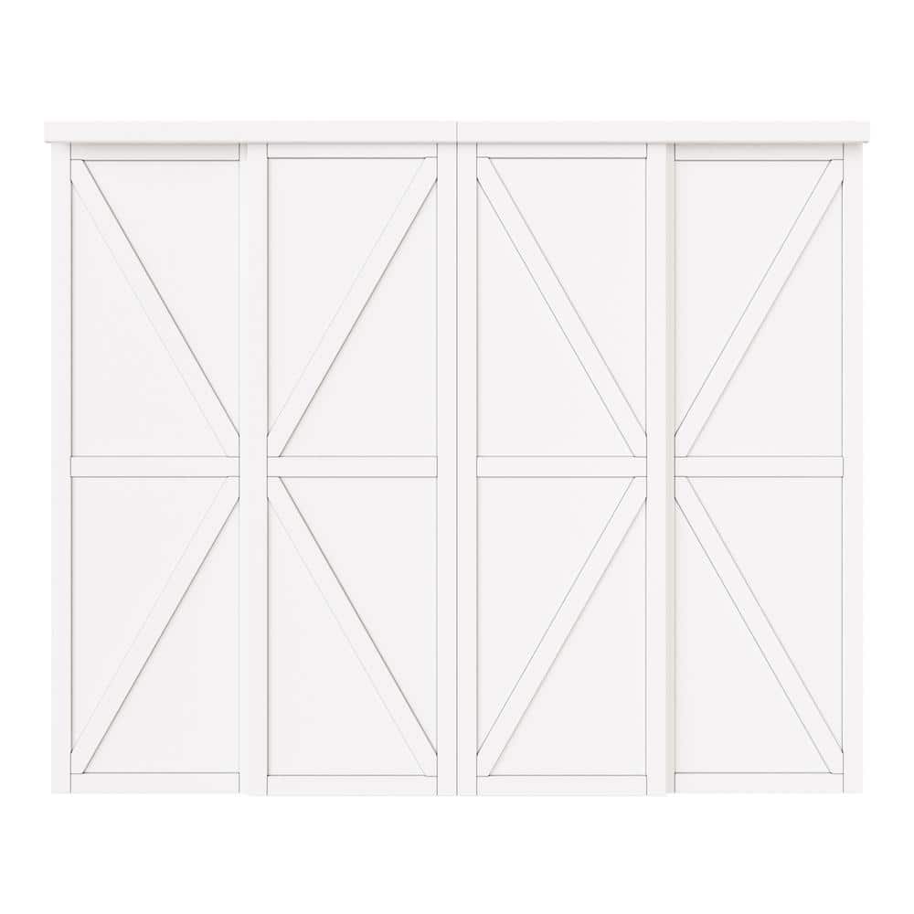 ARK DESIGN 96 in. x 80 in. Paneled British K Style White Finished MDF ...