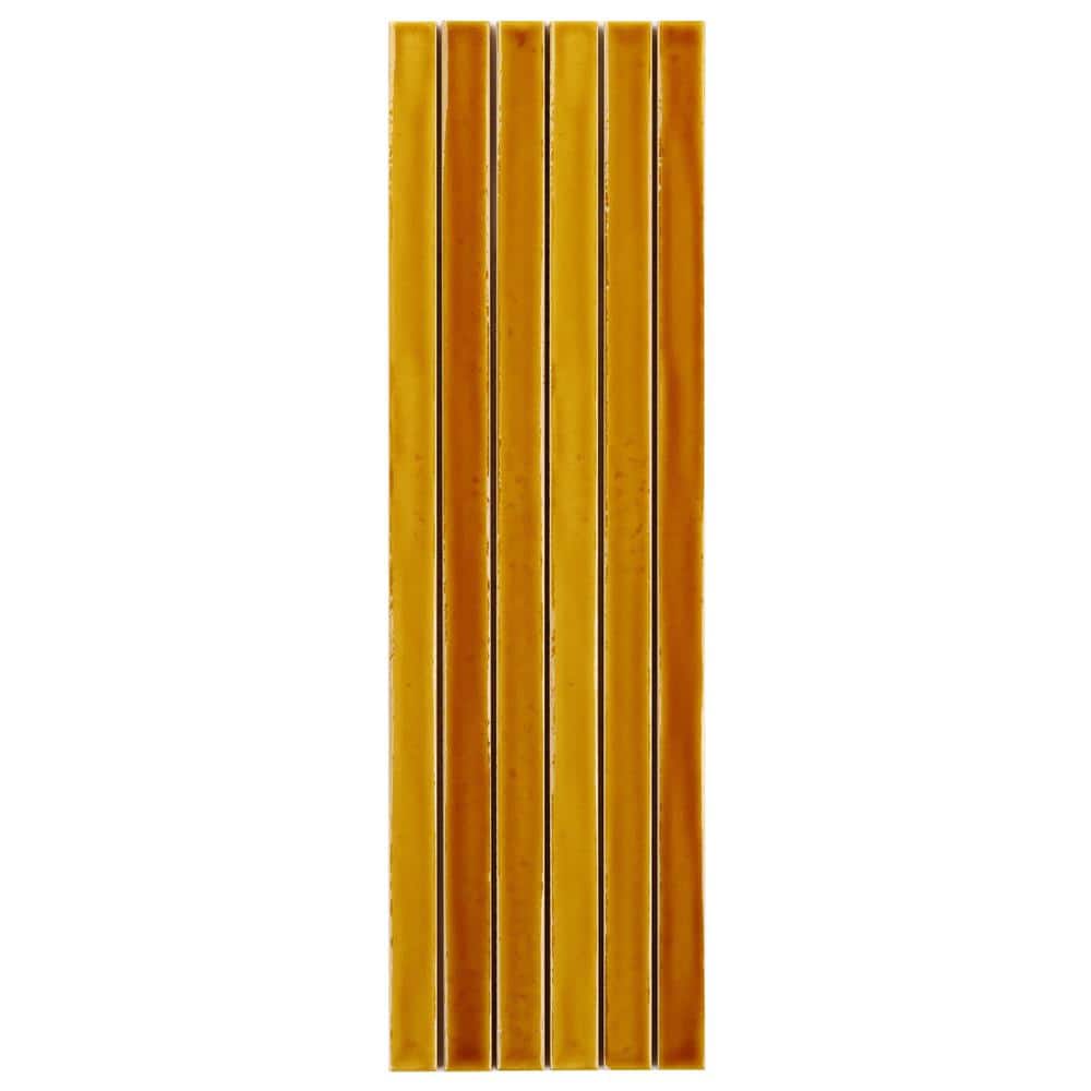 Ivy Hill Tile Vistaio Mustard Yellow 3 in. x 0.35 in. Glossy Ceramic ...