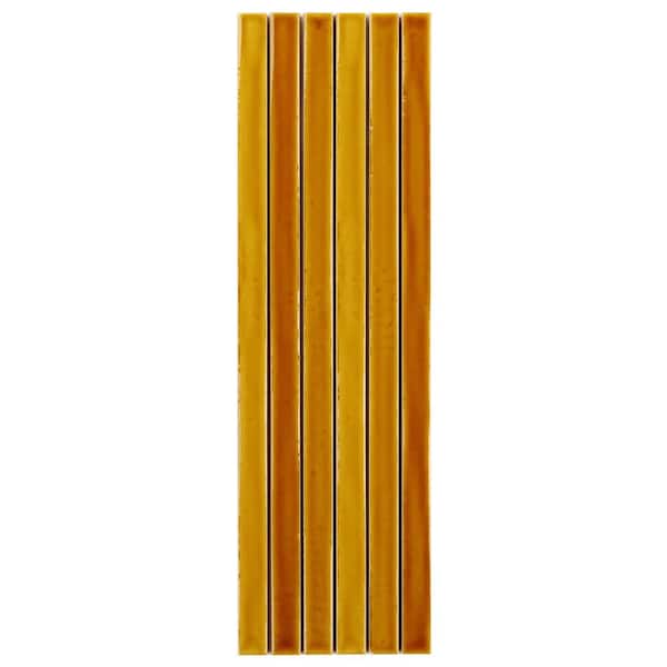 Ivy Hill Tile Vistaio Mustard Yellow 3 in. x 0.35 in. Glossy Ceramic ...