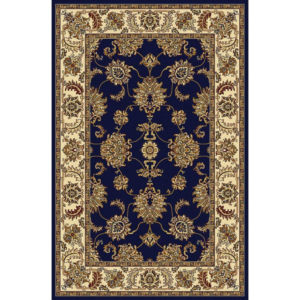 Noble Navy 10 ft. x 13 ft. Traditional Floral Oriental Area Rug 1330 ...