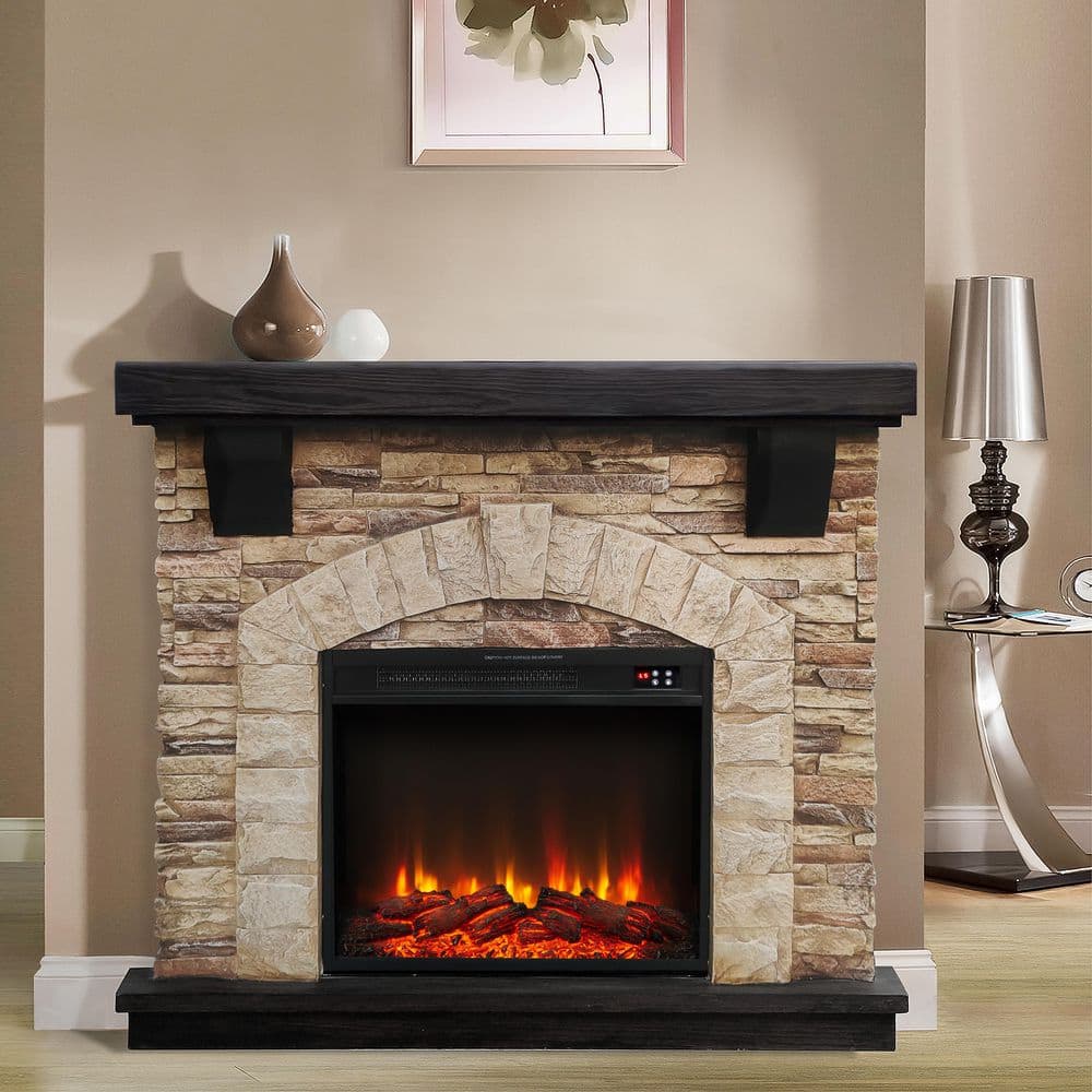 FESTIVO 45 in. Freestanding Electric Fireplace in Tan FFP20101 - The ...