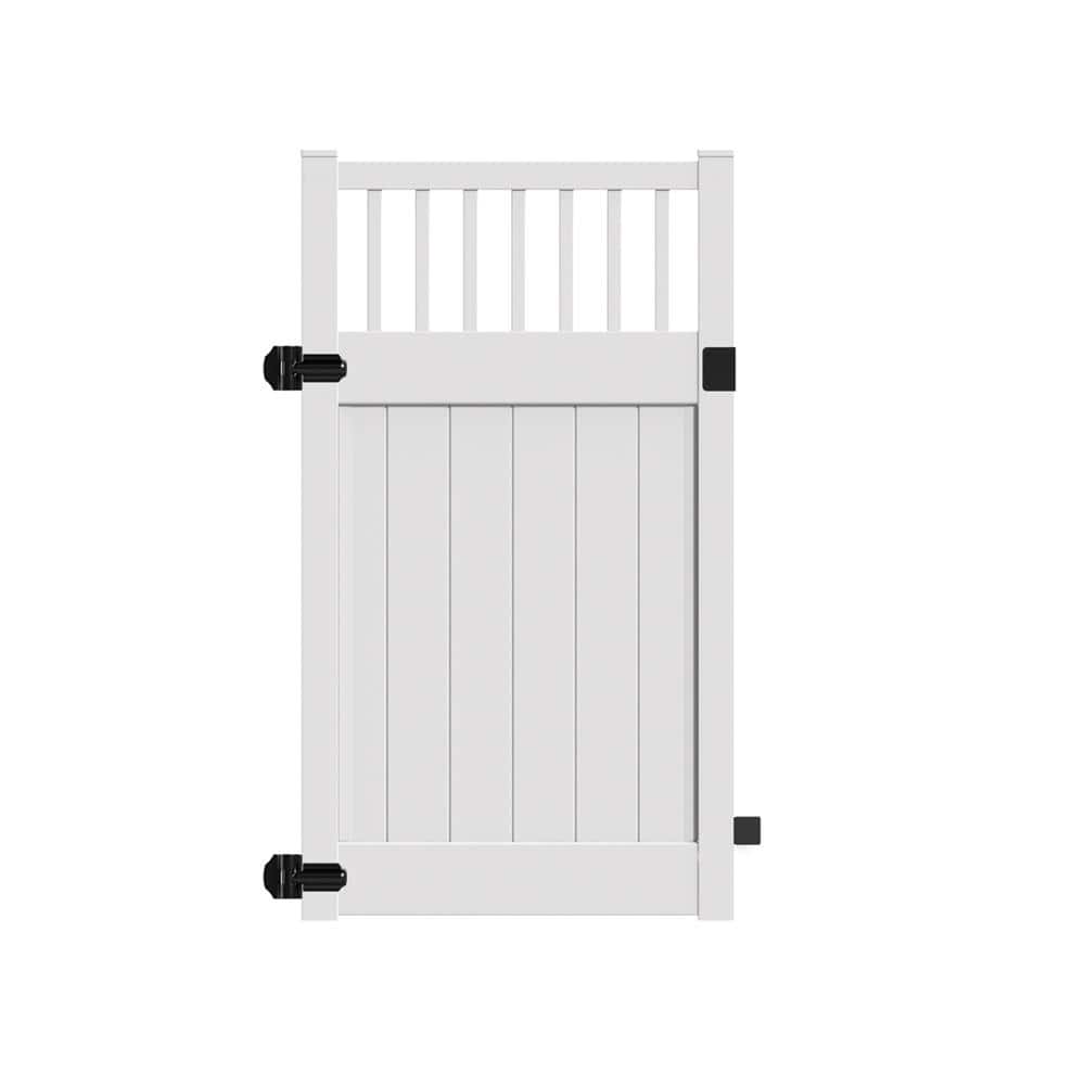 Barrette Outdoor Living Rainier 4 ft. x 6 ft. White Vinyl Closed Picket ...