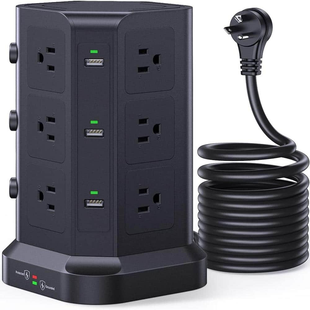 Yichuhaoxi Surge Protector Power Strip Tower 16.4 FT Extra Long Cord ...