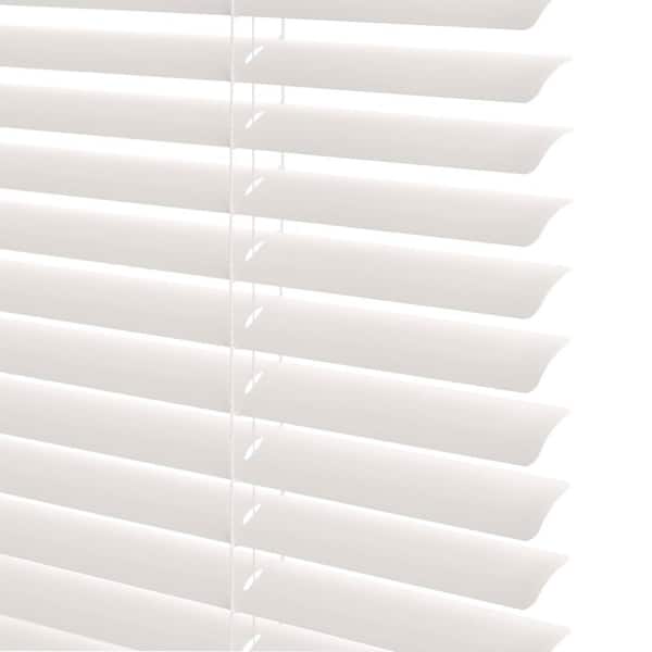 Pre-Cut 35 in. W x 64 in. L Cordless Light Filtering White Vinyl Mini ...