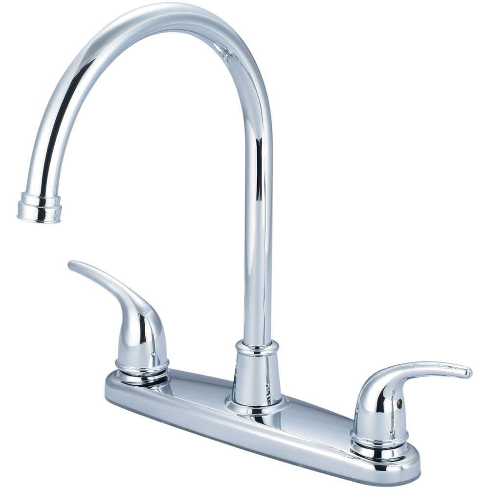 OLYMPIA Double-Handle Standard Kitchen Faucet in Polished Chrome K-5370 ...