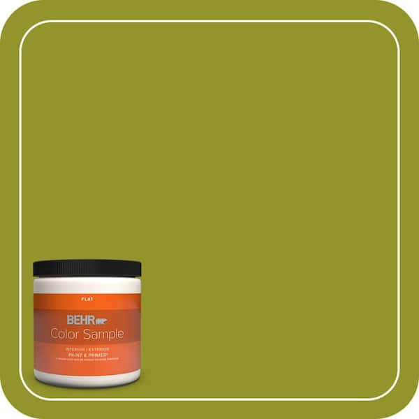 BEHR PREMIUM PLUS 8 oz. #P350-7 Lazy Lizard Flat Interior/Exterior ...