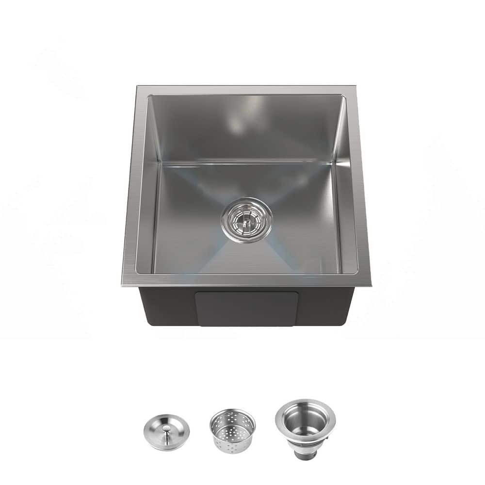 Coporesell 18 in. Undermount Single Bowl 20-Gauge Gray Stainless Steel ...