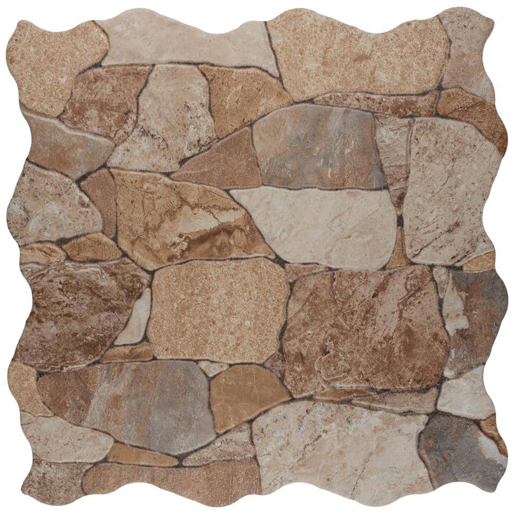 Merola Tile Attica Beige 16-7/8 in. x 16-7/8 in. Ceramic Floor and Wall ...