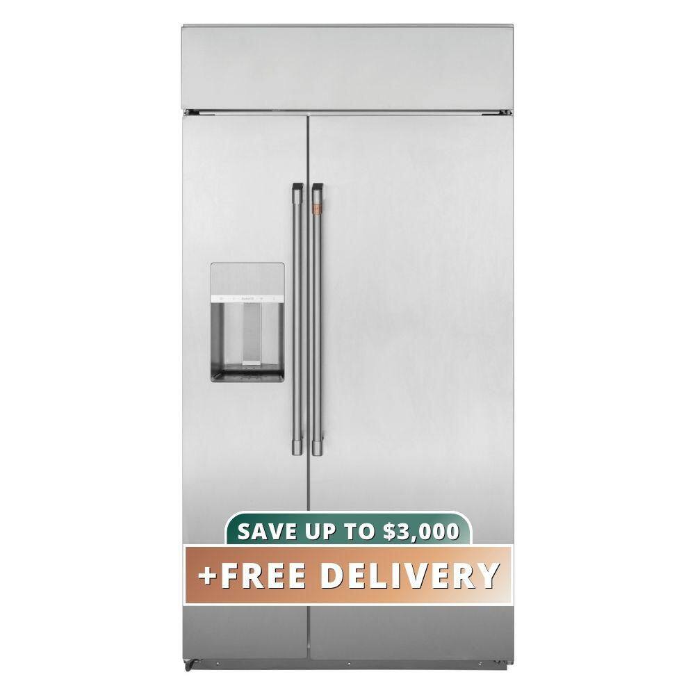 Cafe 24.5 cu. ft. Smart Built-In Side by Side Refrigerator with Hands ...