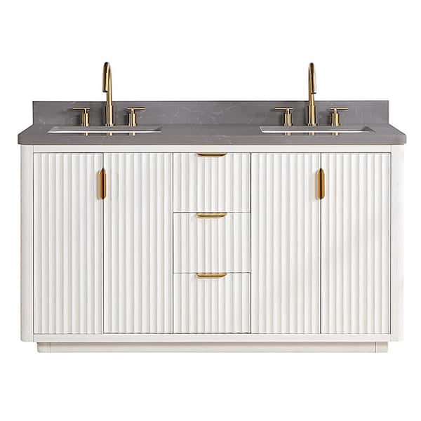 ROSWELL Cádiz 60 in. W x 22 in. D x 34 in. H Free-standing Double ...