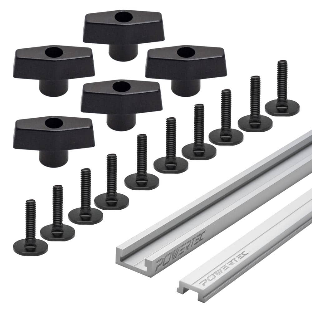 ‎POWERTEC 48 in. Miter T-Track with Miter T-Bar, 1/4 in.-20 x 1 in ...
