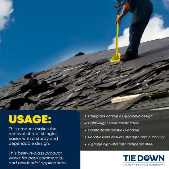 Tie Down 47.5 in. El Burro Shingle Shovel, Stripper, Roof Tear Off and ...